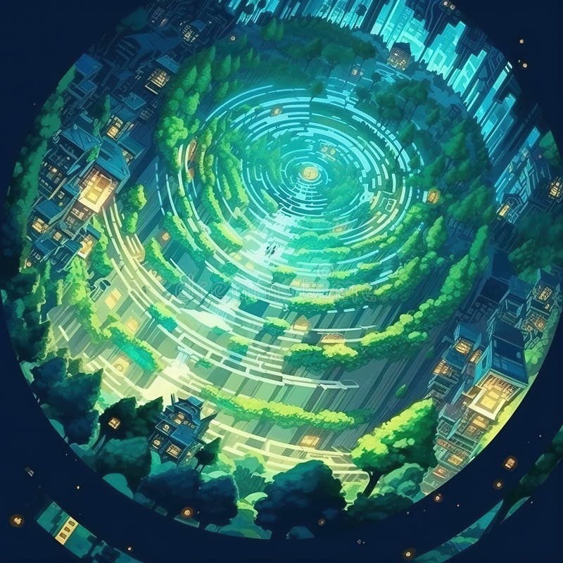 Illustration of a Magical Infinity Forest Stock Illustration ...