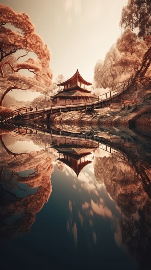 Illustration of a Magical Infinity Forest Stock Photo - Image of tree ...