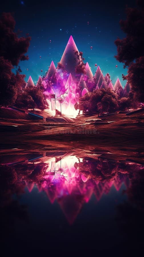 Illustration of a Magical Infinity Forest Stock Illustration ...