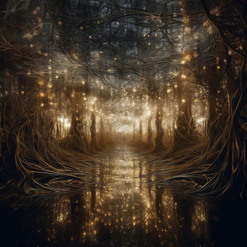 Illustration of a Magical Infinity Forest Stock Illustration ...