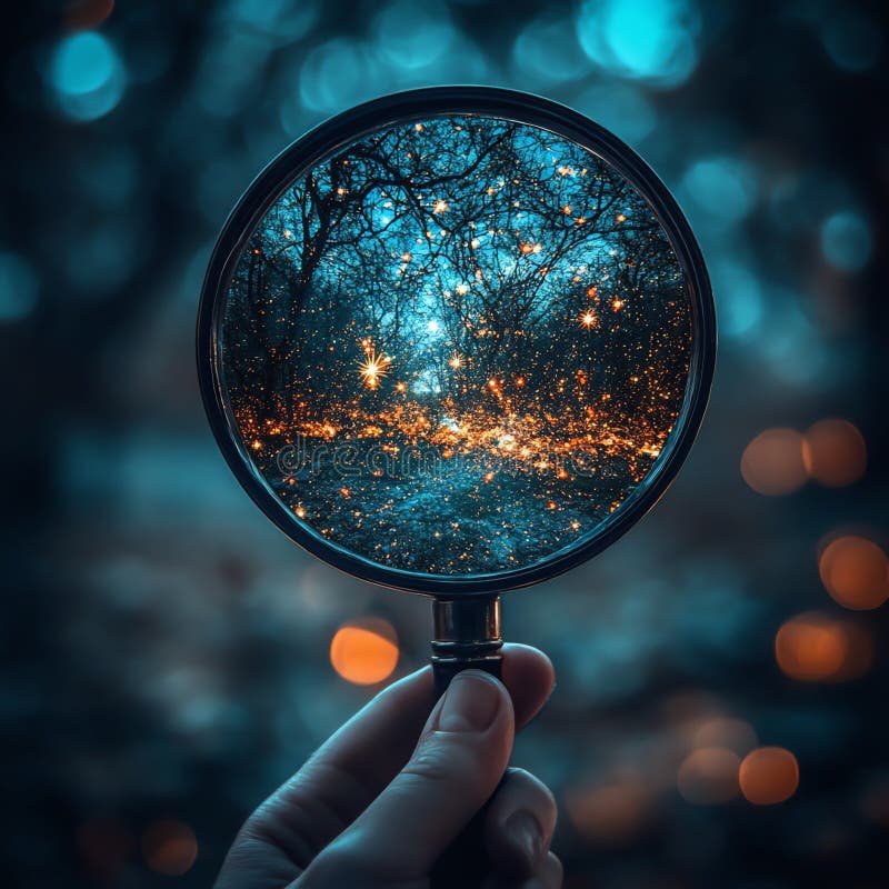 Illustration - Magnifying Glass Reveals Magical Forest Path with ...