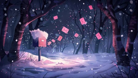 Illustration of Mailbox with Letters in Motion for Captivating Visual ...