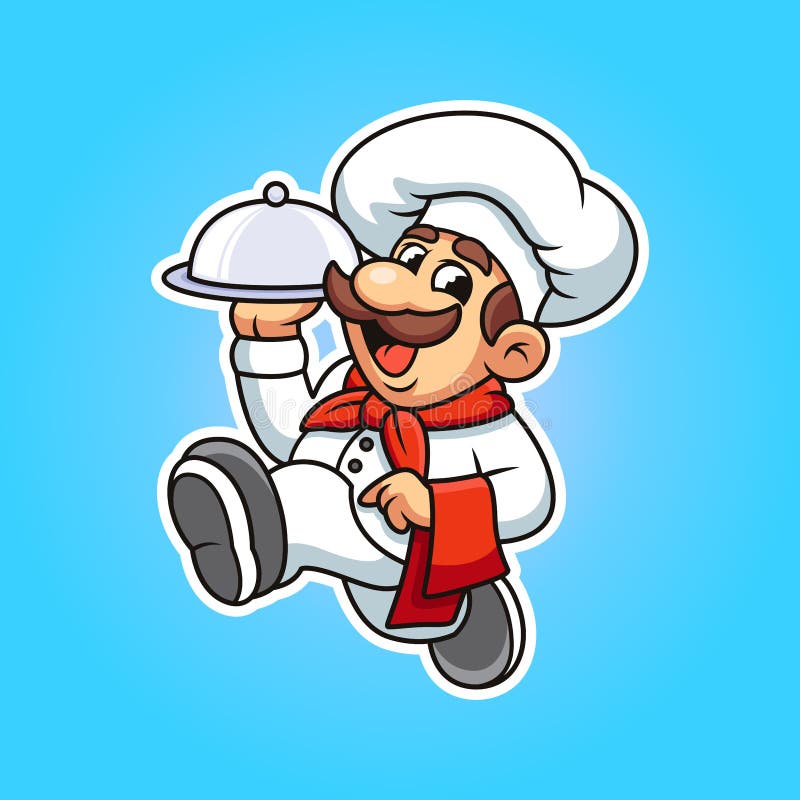 Illustration of Male Chef Cartoon Stock Vector - Illustration of cover ...