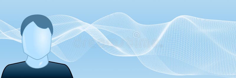 Illustration of a Male User on a Blue Background Stock Illustration ...