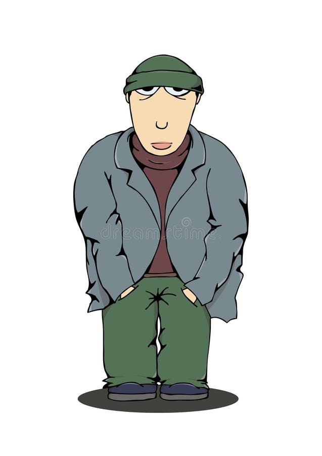 Illustration of a Man in a Cap Stock Vector - Illustration of cheerful ...