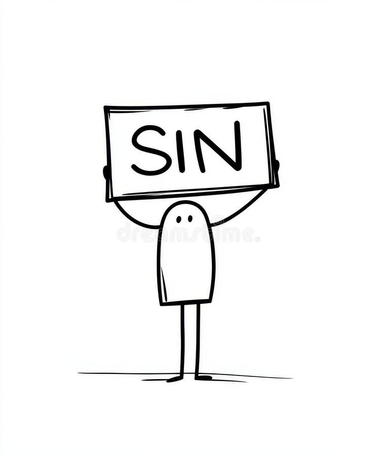 Illustration of Man Carrying the Word SIN on Its Back. Generative AI ...