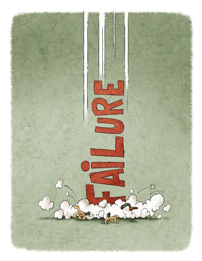 Illustration of Man Crushed by Failure Word Stock Illustration ...