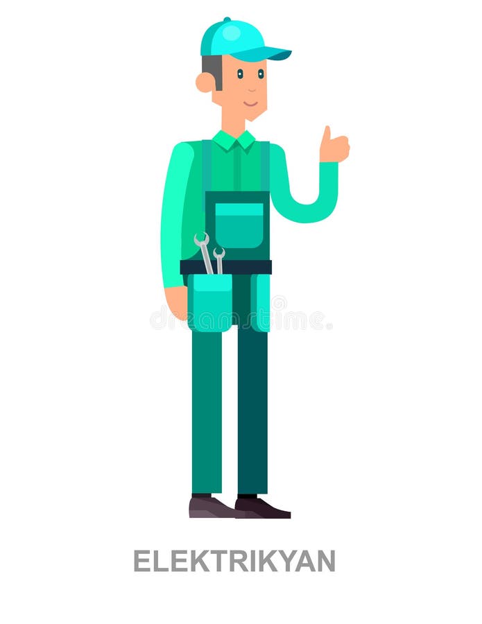 Illustration of a Man Dressed As an Electrician Stock Vector ...