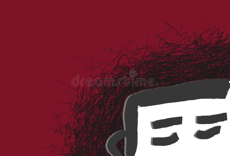 Illustration of Man Face with Winding String on His Head. Stock ...