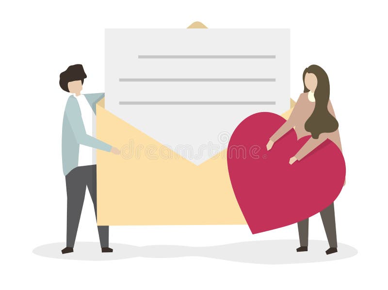 Illustration of a Man Giving a Love Letter Stock Illustration ...