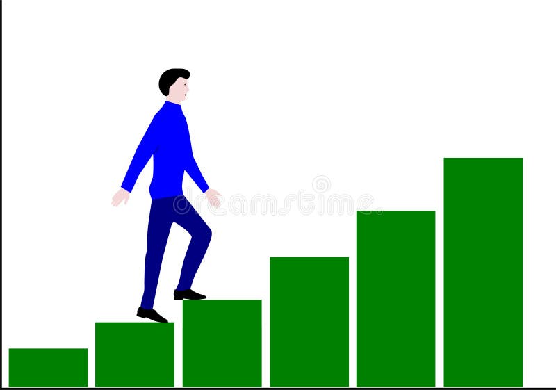 Illustration of a Man Going To Success. Schedule Stock Vector ...