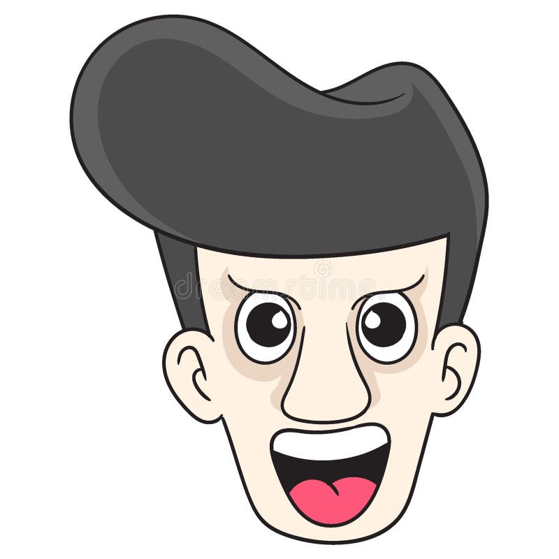 Illustration of a Man Head Being Angry with Emotion Stock Vector ...