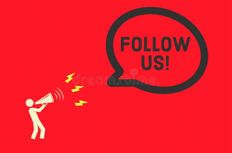 An Illustration of Man and Megaphone with Text FOLLOW US Stock ...