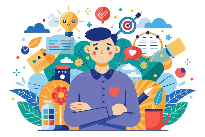 Illustration of a Man with OCD with Customizable Disprop, Obsessive ...