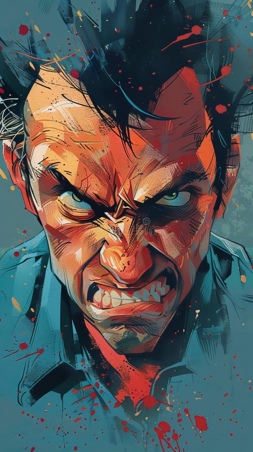 Illustration of a Man with a Red Background Generated Using AI. Stock ...