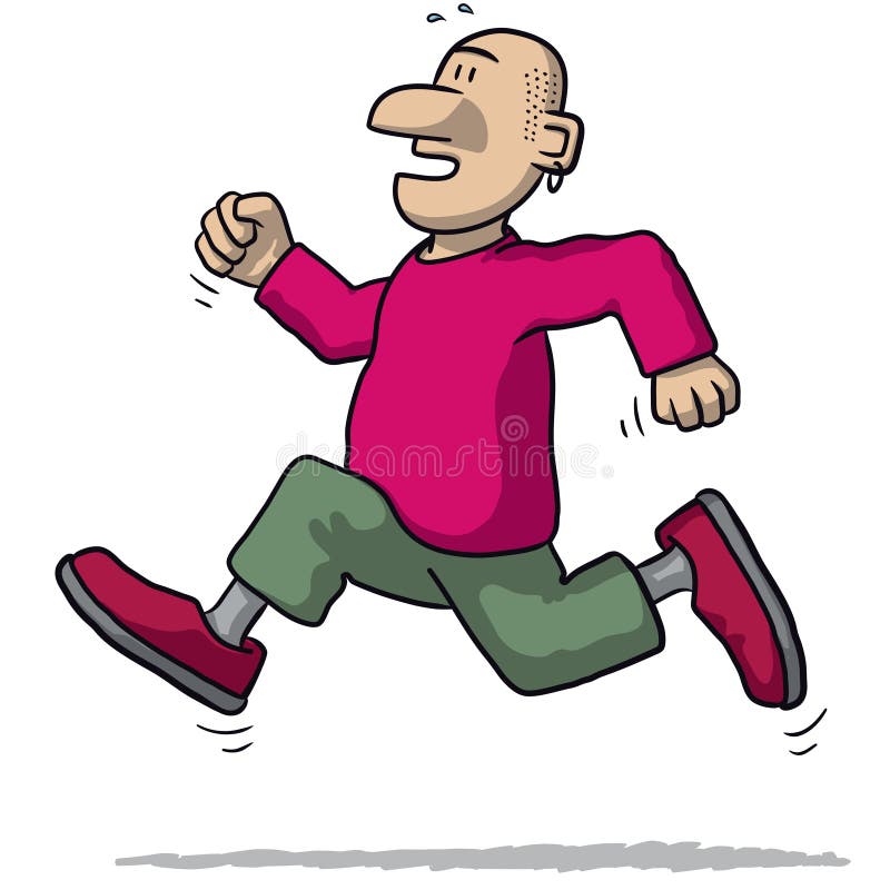 Illustration of a Man Running Stock Vector - Illustration of cartoon ...