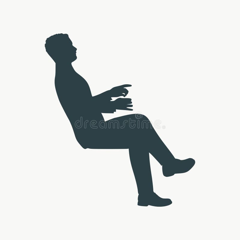Sitting man silhouette stock vector. Illustration of office - 124834816