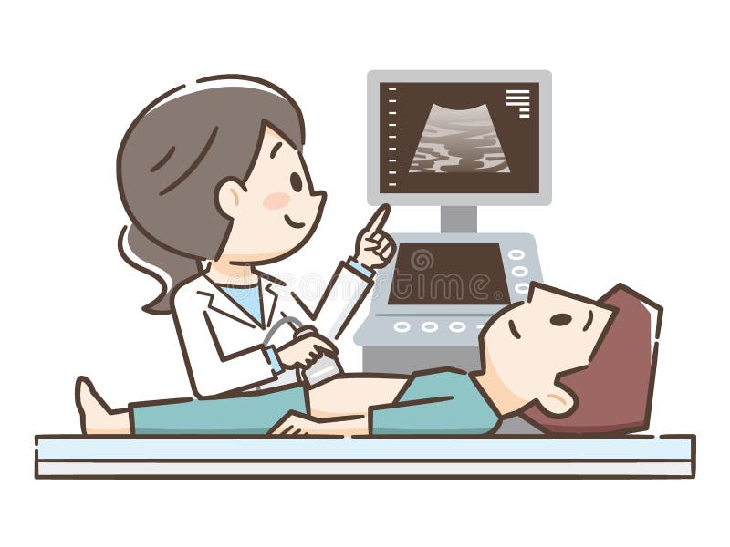 Illustration of a Pregnant Woman Undergoing Ultrasound Stock Vector ...