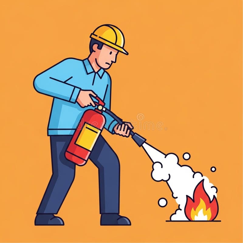 Extinguisher Safety Person Character Stock Illustrations – 1,307 ...