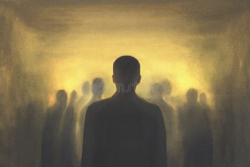 Illustration of a Man Who Stops To Think To Choose Which Way To Go ...