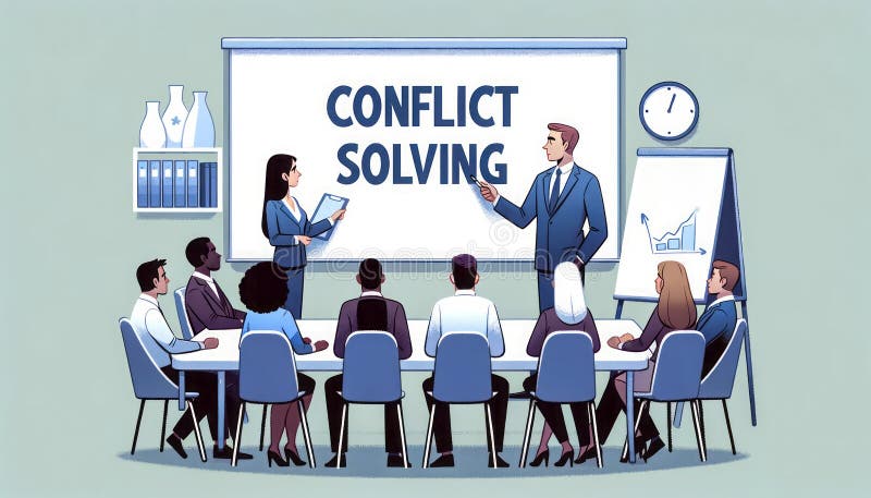 Illustration of a Manager Standing at a Whiteboard with the Text ...