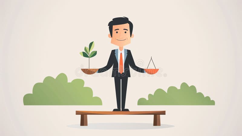 Illustration of Managing Personal Time and Career Growth Efficiently ...