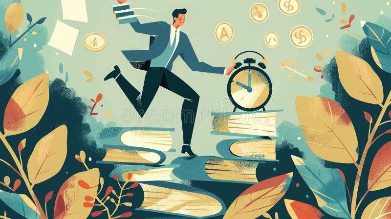 Illustration of Managing Personal Time and Career Growth Efficiently ...