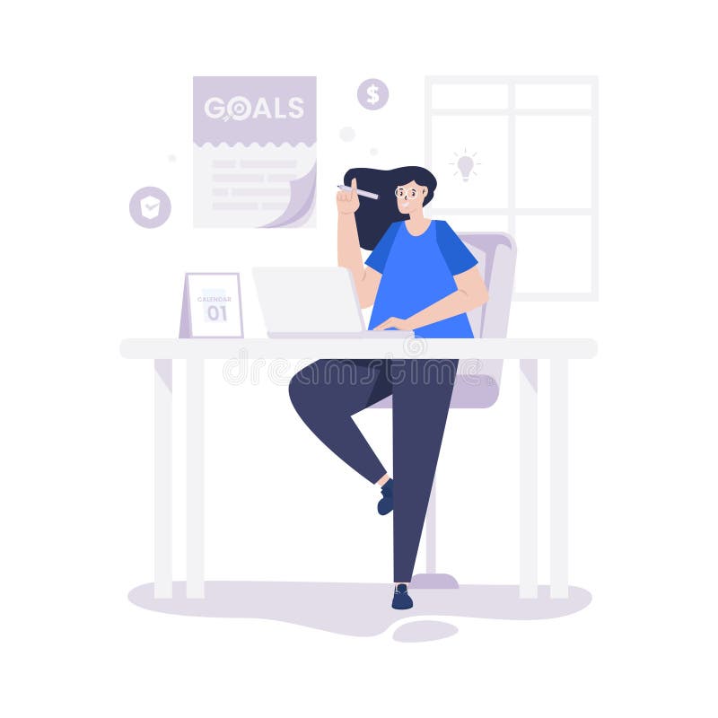 Plan Future Business Woman Stock Illustrations – 1,678 Plan Future ...