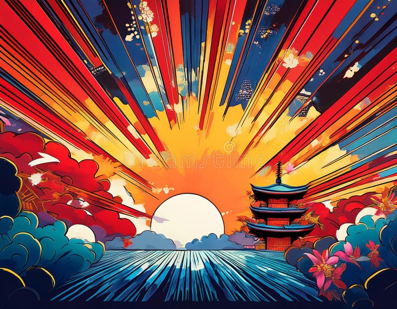 Illustration in Manga Style with Bold Lines and Expressions Stock ...