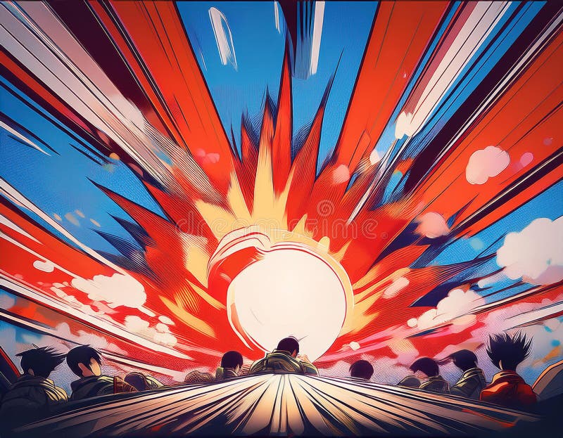 Illustration in Manga Style with Bold Lines and Expressions Stock ...