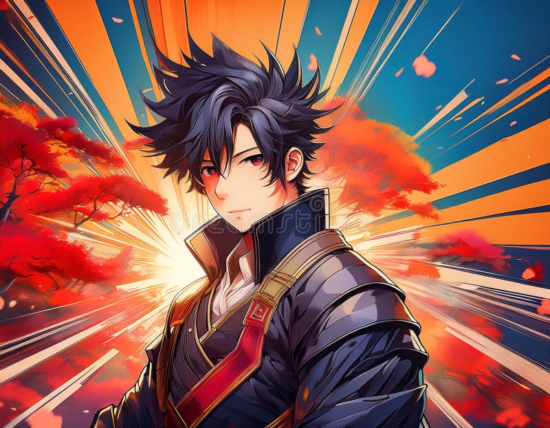 Illustration in Manga Style with Bold Lines and Expressions Stock ...