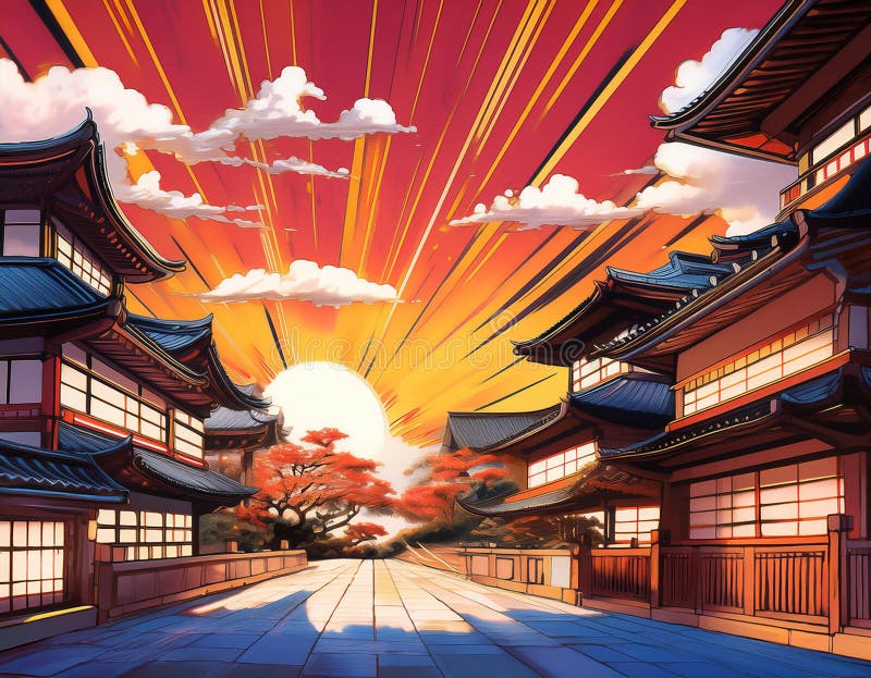 Illustration in Manga Style with Bold Lines and Expressions Stock ...