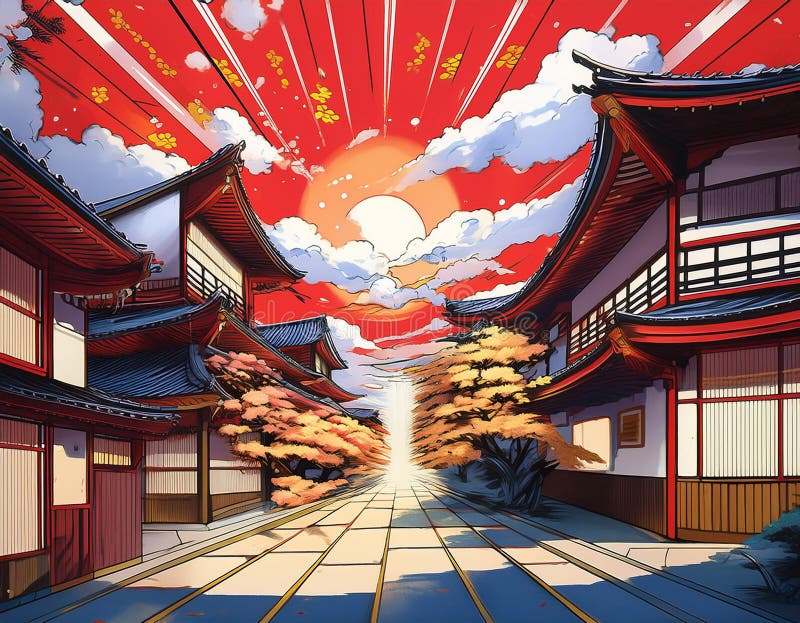 Illustration in Manga Style with Bold Lines and Expressions Stock ...