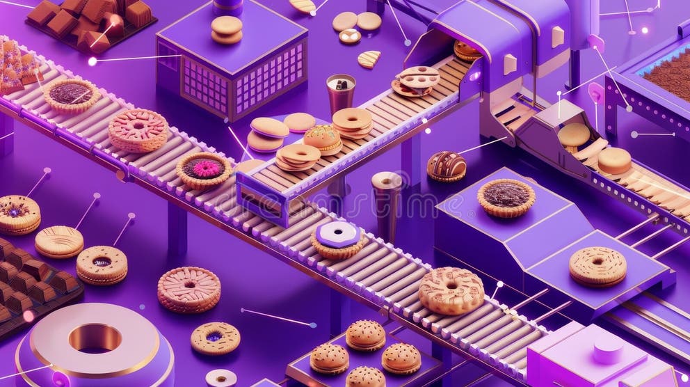 This is an Illustration of the Manufacturing Process in an Isometric ...