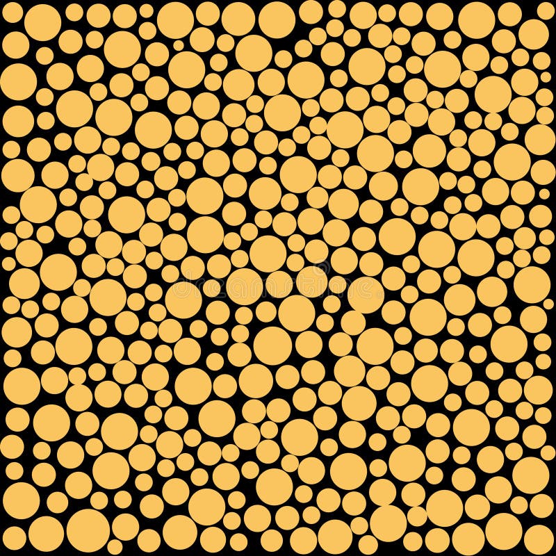 Illustration Many Circle Sizes Golden Color on Black Background and ...