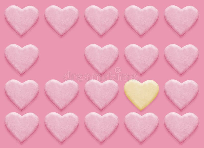 Illustration of Many Hearts on a Pink Background Stock Illustration ...