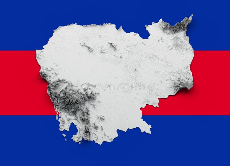 Illustration of the Map of Cambodia Made of Clay on the National Flag ...