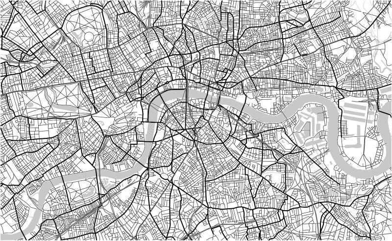 Map of the City of London, Great Britain Stock Illustration ...