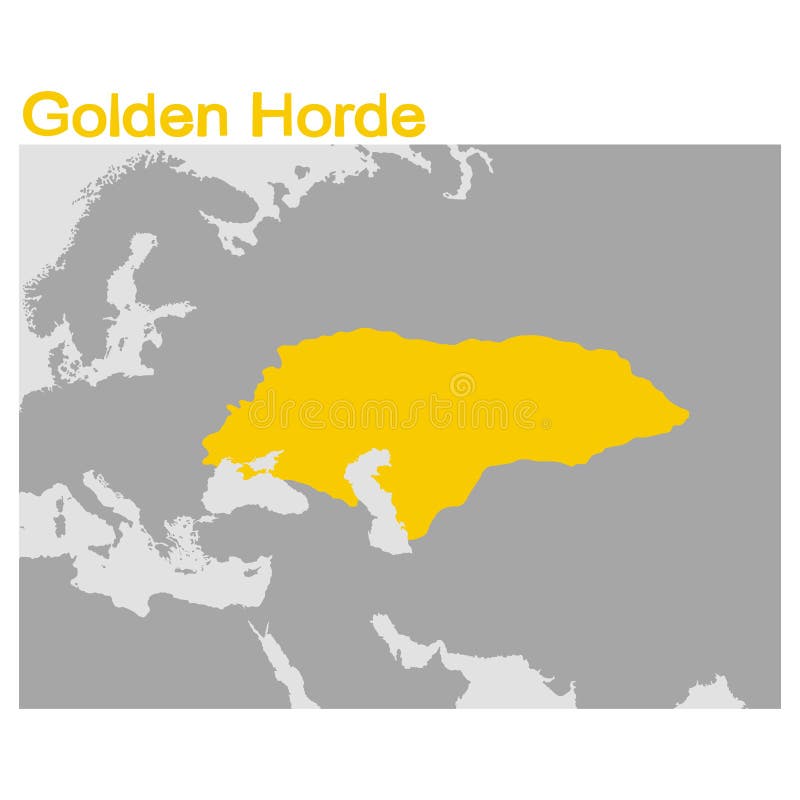 Illustration with Map of the Golden Horde Stock Vector - Illustration ...