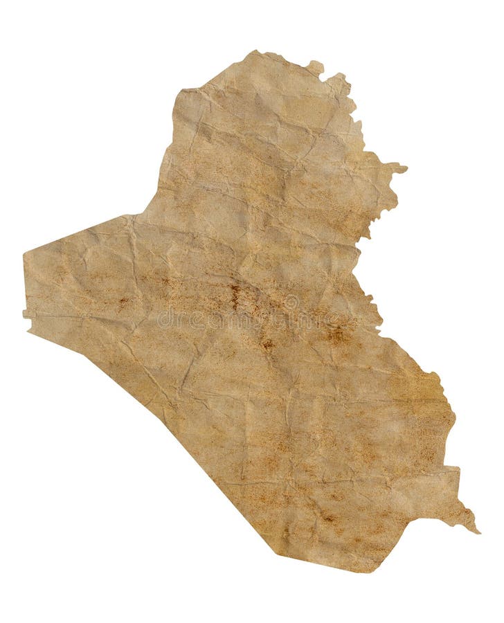 Map of Iraq on Old Brown Grunge Paper Stock Illustration - Illustration ...