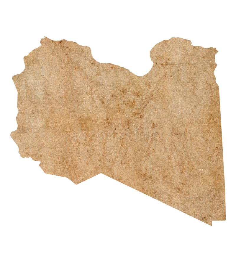 Map of Libya on Old Brown Grunge Paper Stock Illustration ...