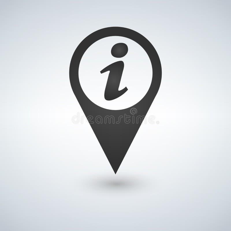 Illustration of a Map Mark Icon with an Info Sign. Stock Illustration ...