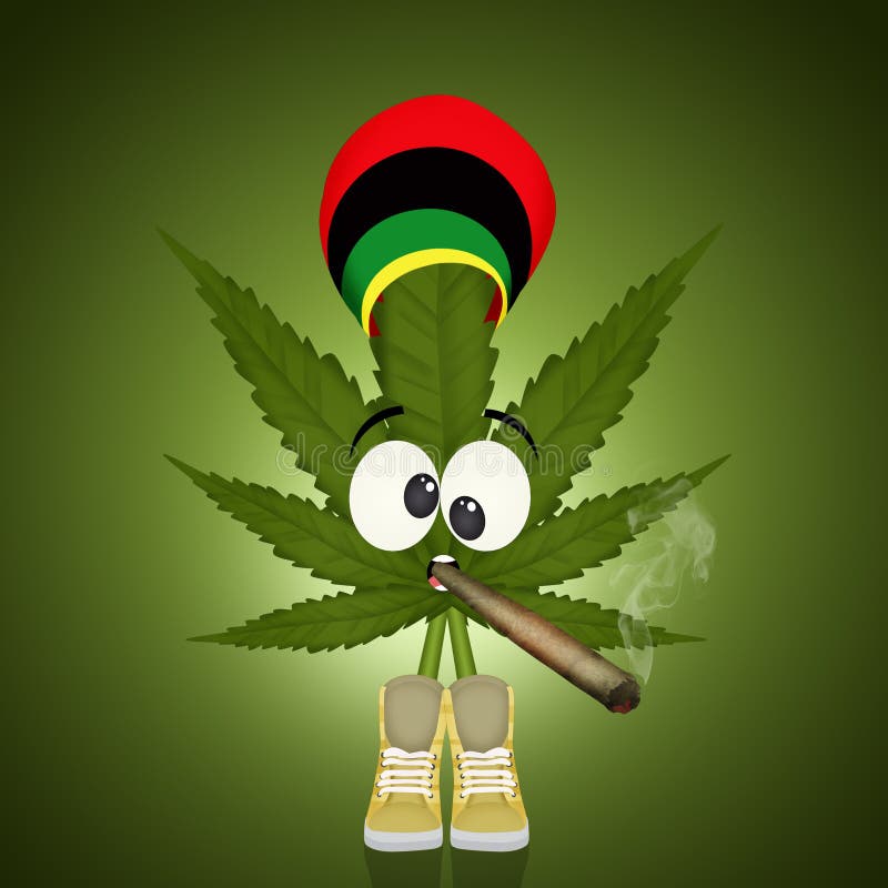 Marijuana Leaf Smoking Cannabis Stock Illustration - Illustration of ...
