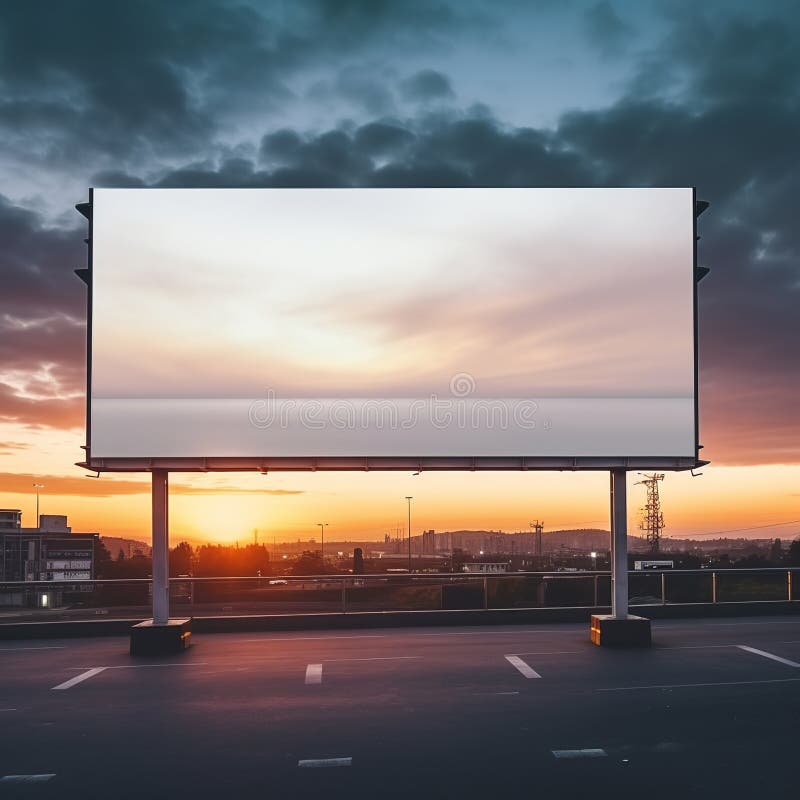 Illustration of Marketing Billboard Empty Large Format Sign Against ...