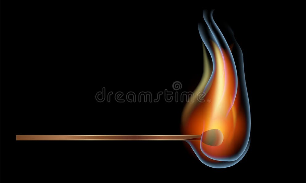 Illustration Match on Black Background Stock Illustration ...