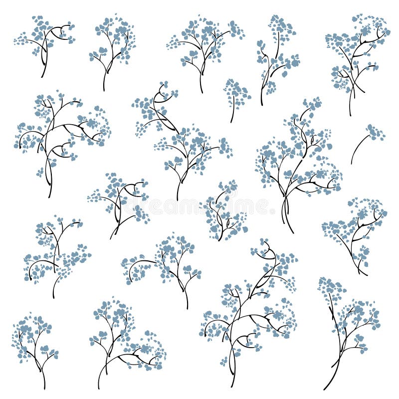 Illustration Material Collection of Cute Twigs, Stock Vector ...