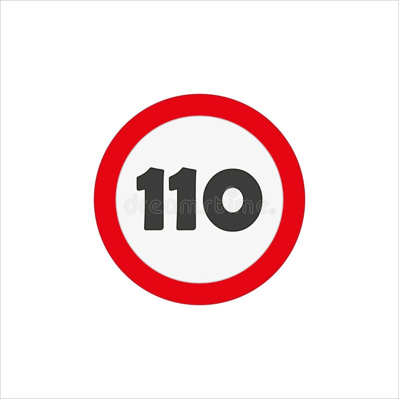 Illustration of Maximum Speed Limit Sign 120 Km/h Isolated on a White ...