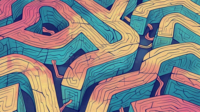 An Illustration of a Maze with Dead Ends and Confusing Paths ...