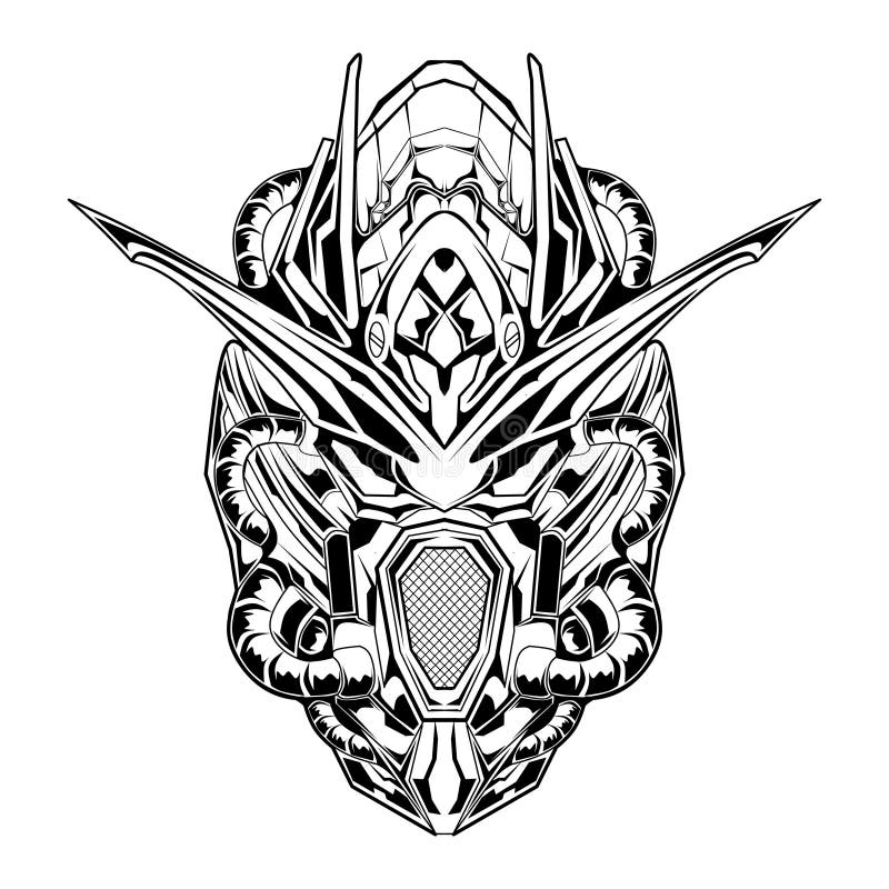 Mecha Black White Stock Illustrations – 711 Mecha Black White Stock ...