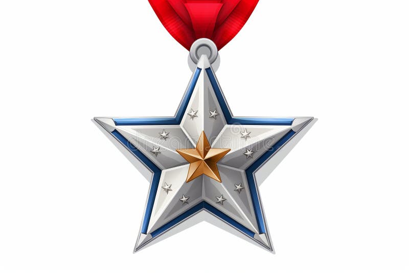 Illustration of Medal of Honor Silver Star Memorial Day, Generative Ai ...